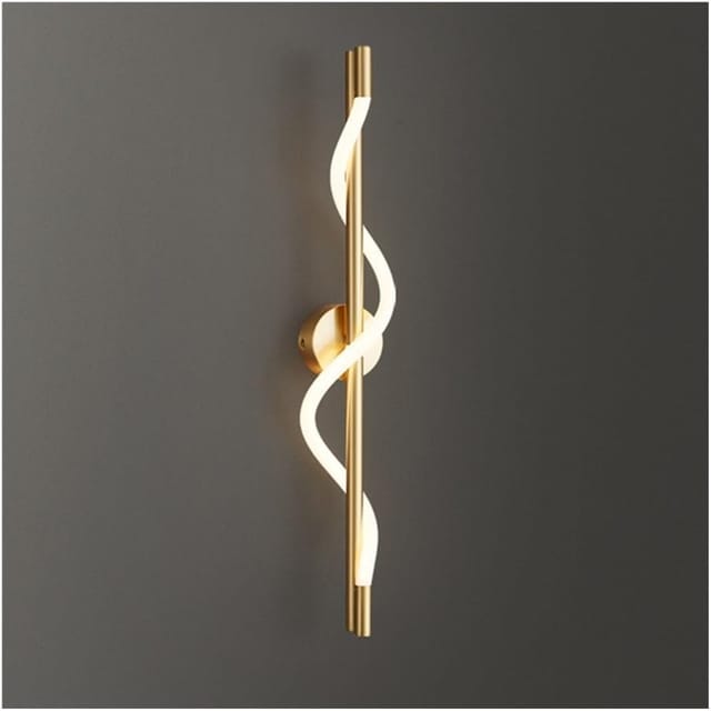 Swanart Modern LED Wall Sconce - Elegant Spiral Design, Gold Finish ...