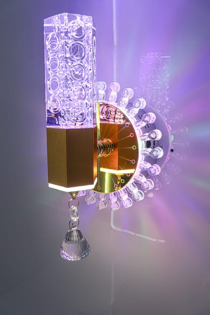 SWANART Modern Crystal Wall Sconce LED Color Changing Wall Light ...