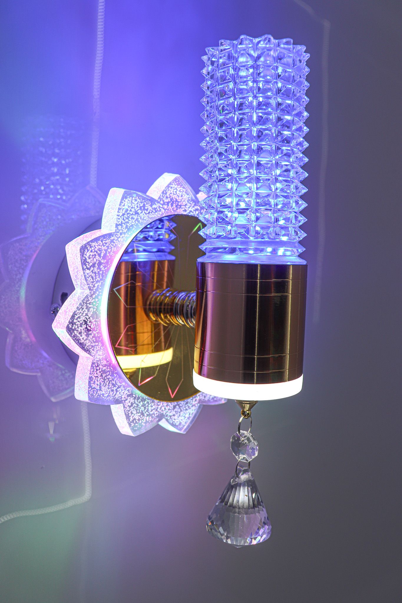SWANART Modern Crystal Wall Sconce LED Color Changing Wall Light ...
