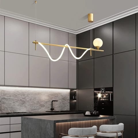 Swanart Metal Strip Hanging Lights with Soft Silicone Long Light Strip ...